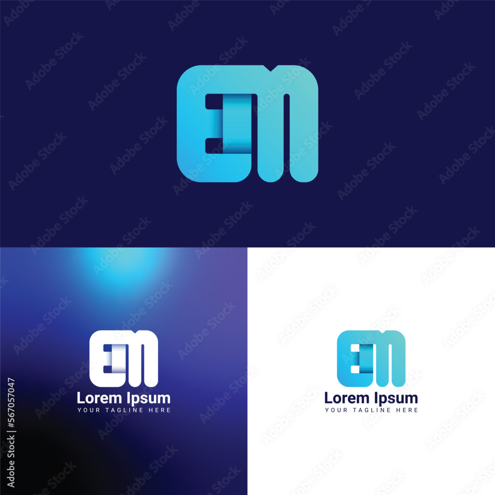 Initials letter EM logo design vector illustration. Alphabet letter ...