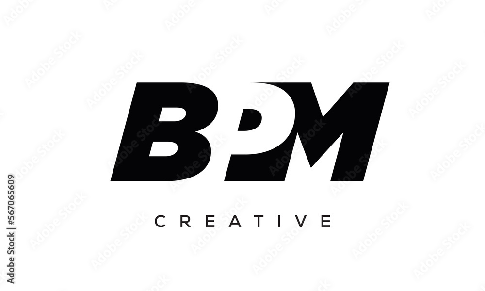 BPM letters negative space logo design. creative typography monogram ...