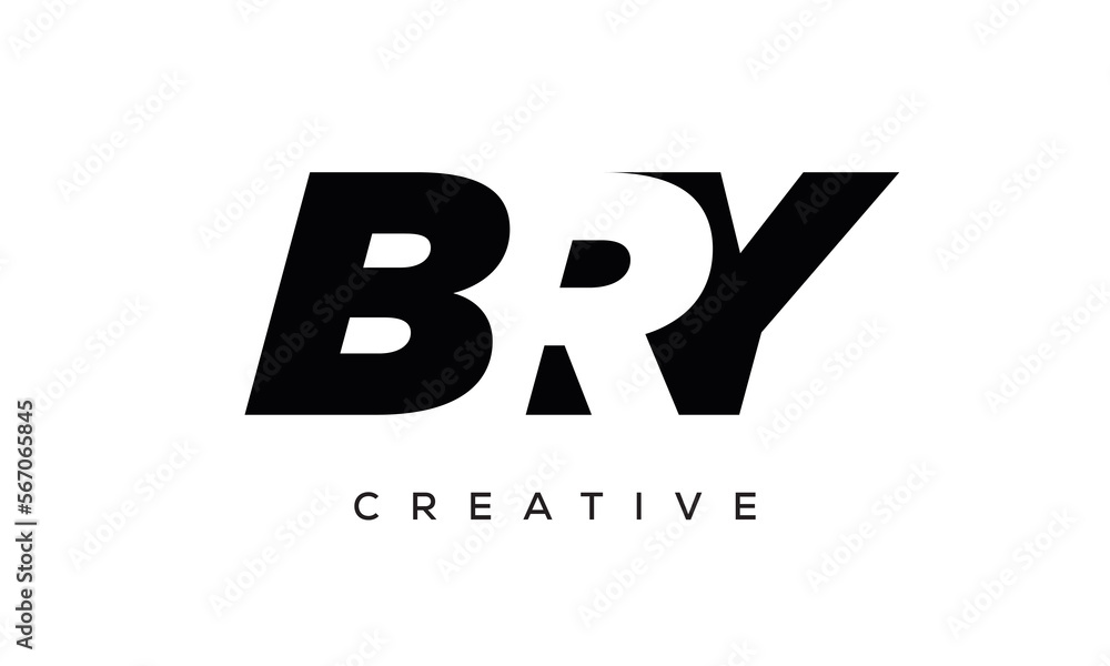 BRY letters negative space logo design. creative typography monogram ...