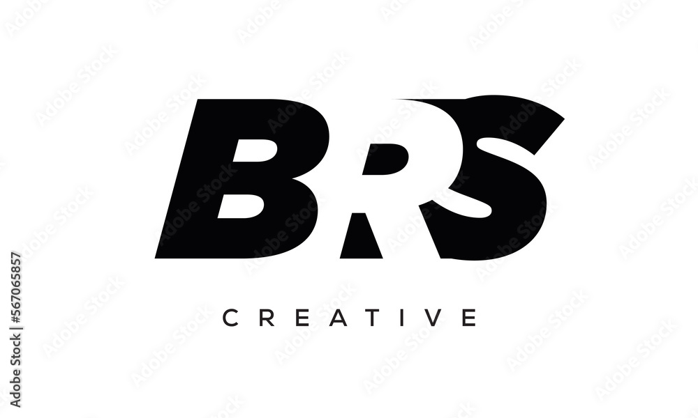 BRS letters negative space logo design. creative typography monogram ...