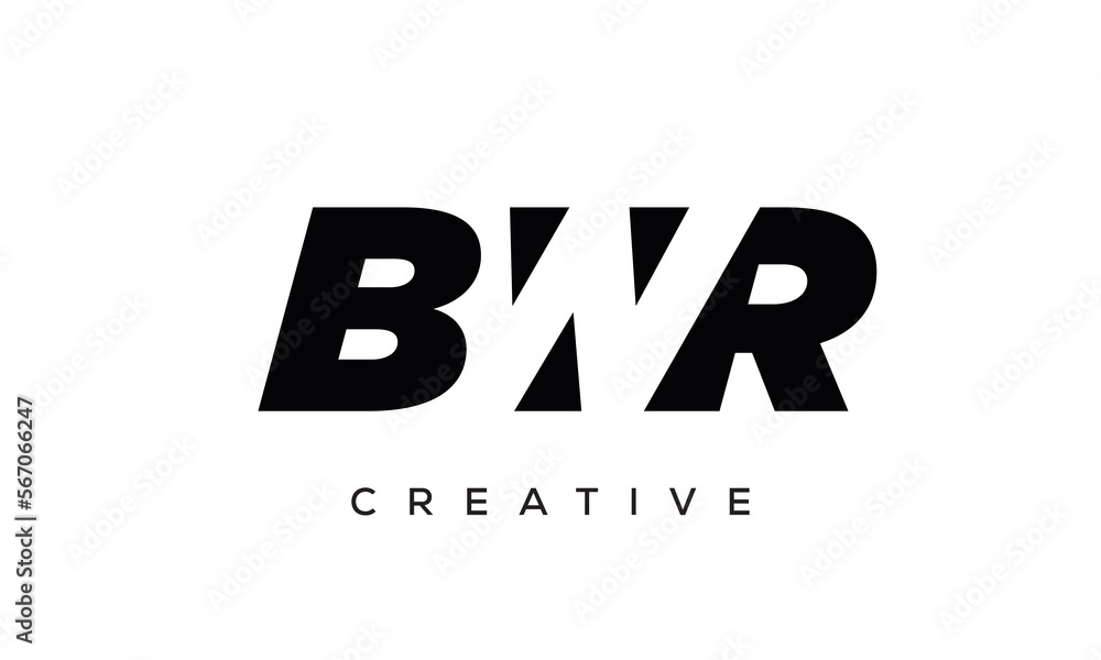 Vetor de BWR letters negative space logo design. creative typography ...