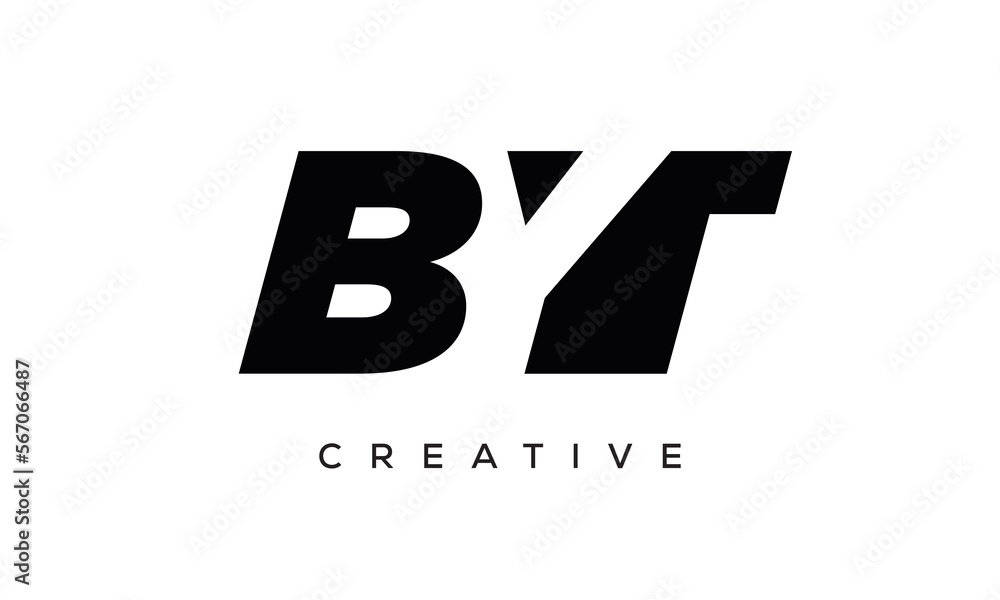 BYT letters negative space logo design. creative typography monogram ...
