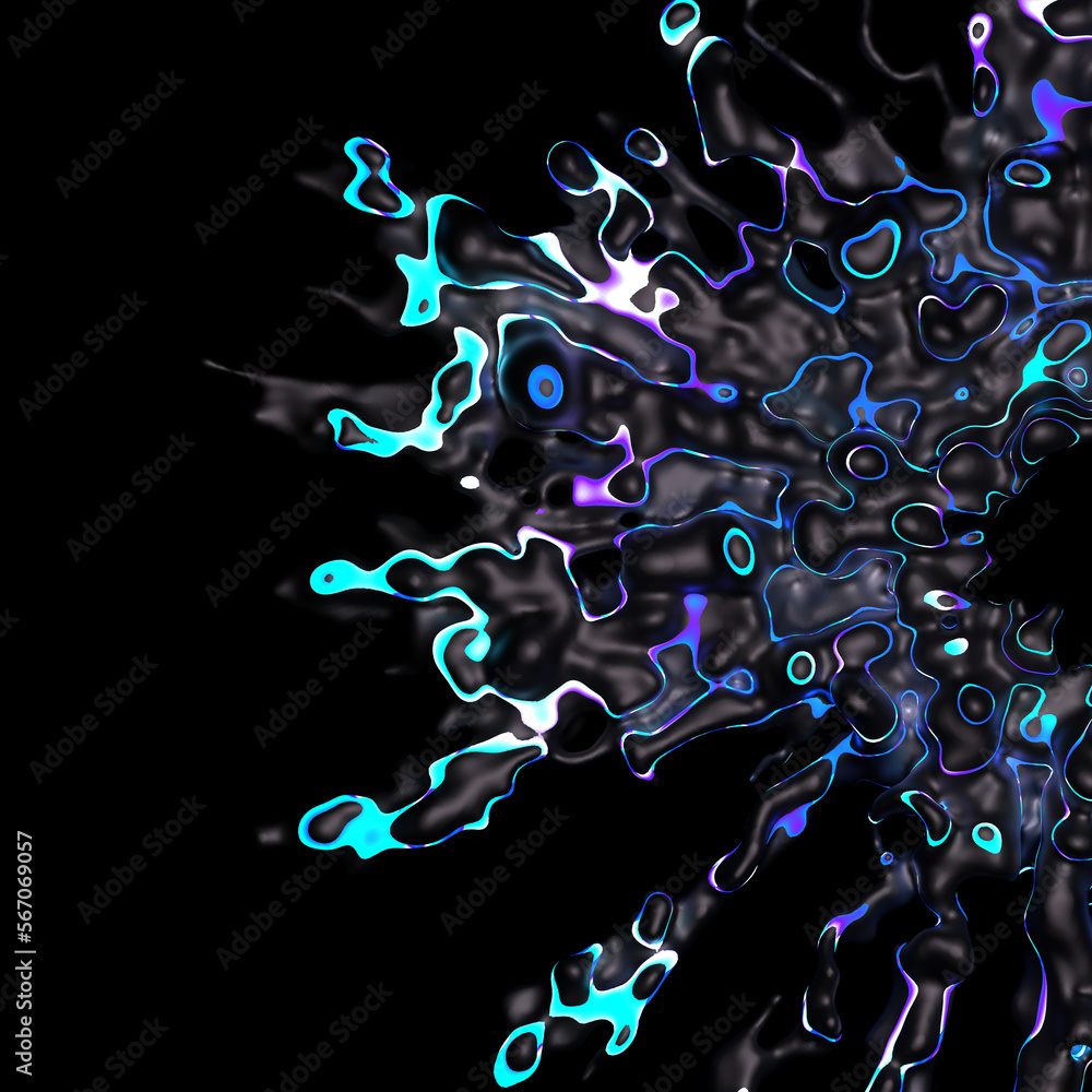 3d render of abstract with part of surreal alien flower based on ...