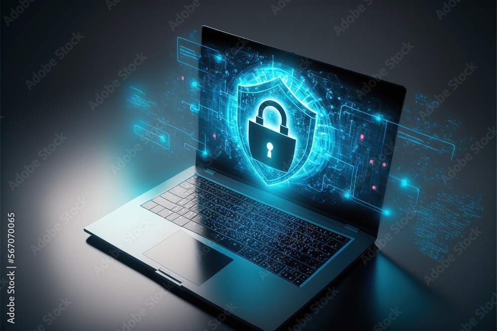 Cyber security, data protection, cyberattacks concept on blue ...