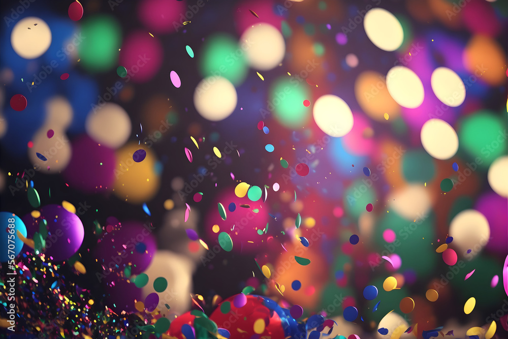 Confetti or glitter colorful background with bokeh effect for wallpaper ...