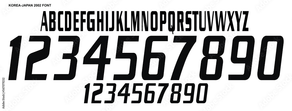 font vector team 2002 kit sport style font. font world cup. retro ...