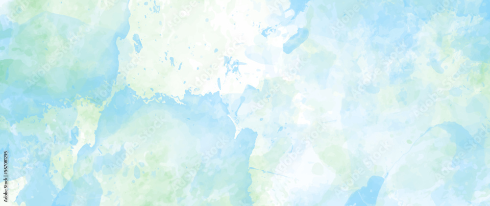 Blue and green watercolor background for cover design, poster, cover ...