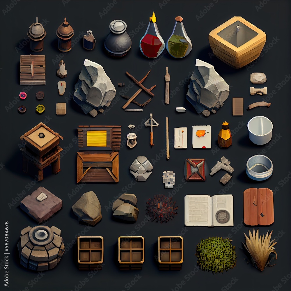 RPG game various assets and objects for use in indie games, fantasy ...