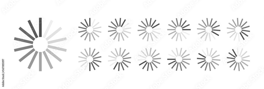 Circular Loading Buffering Icons Vector Video Ready for Animation Gif ...