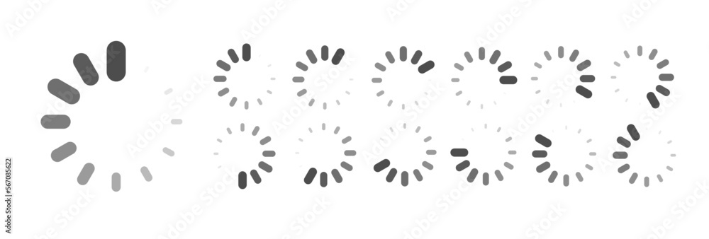 Circular Loading Buffering Icons Vector Video Ready for Animation Gif ...