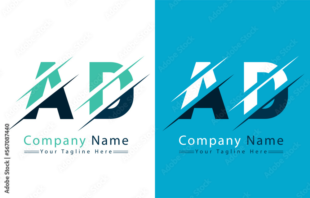 AD Letter Logo Design Concept. Vector Logo Illustration Stock Vector ...