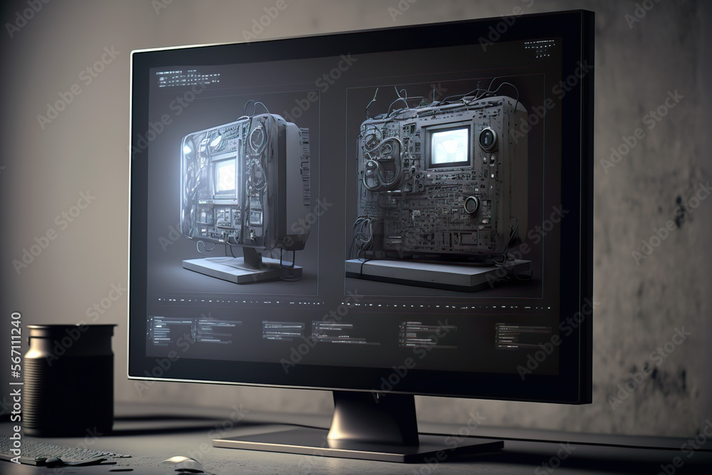 TV and monitor design made with imagined future technology. HD, Full HD ...