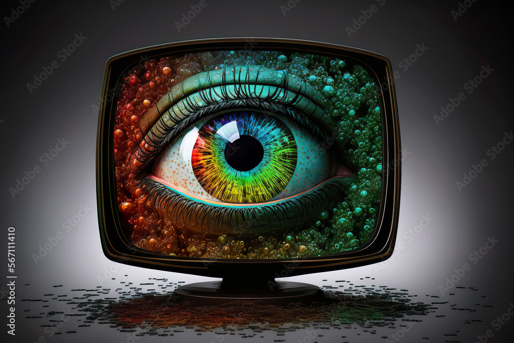 TV and monitor design made with imagined future technology. HD, Full HD ...