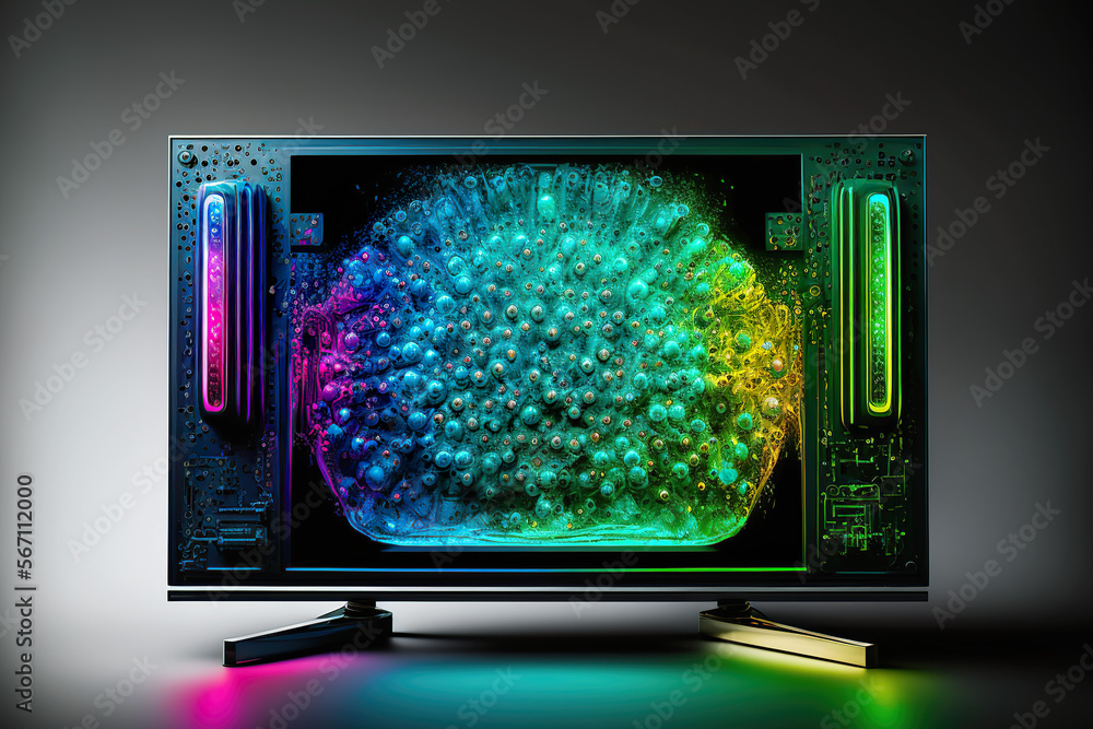 TV and monitor design made with imagined future technology. HD, Full HD ...