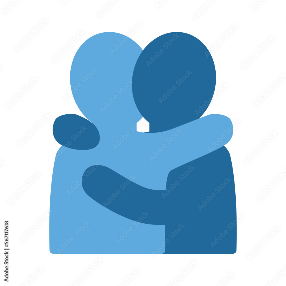 People Hugging vector flat emoji design. Isolated Two people hugging ...