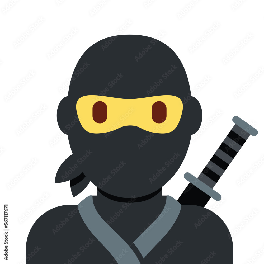 Ninja vector emoji design. Isolated person dressed as a ninja with a ...
