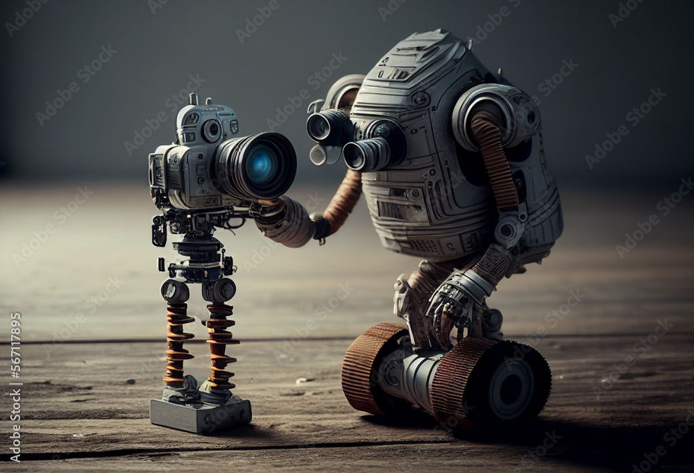 Robot photographer with a camera. Rise Of Artificial Intelligence ...