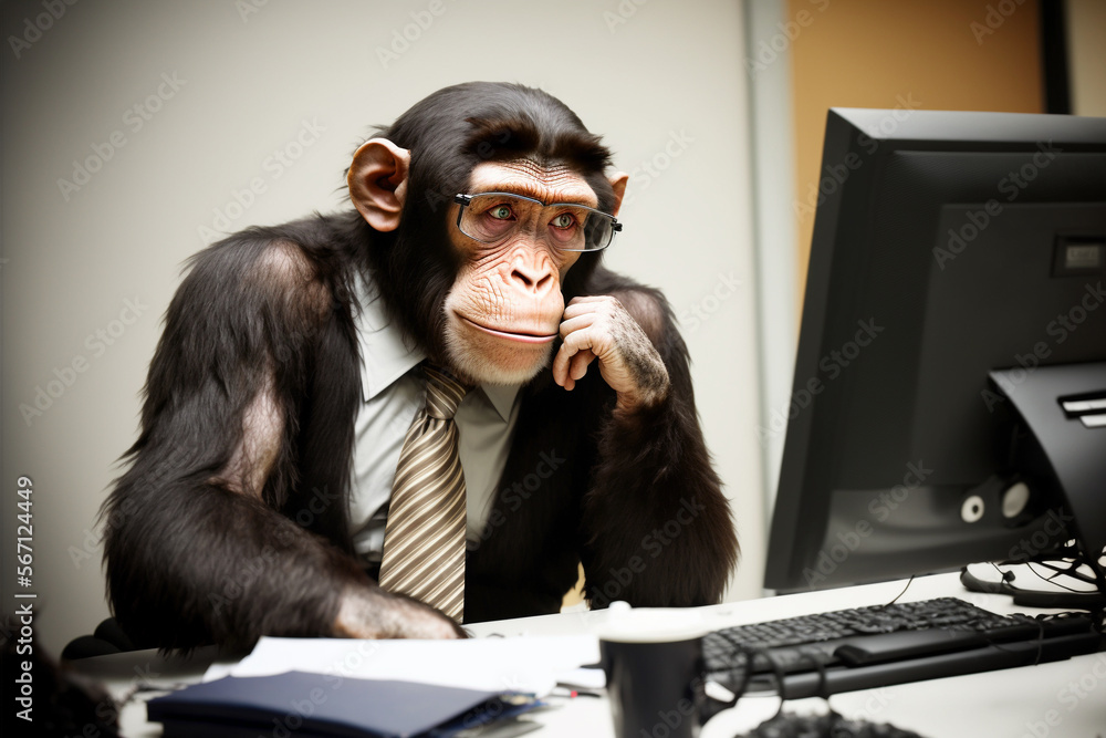 The employee in the office thinks. A boring day at the office. Concept ...