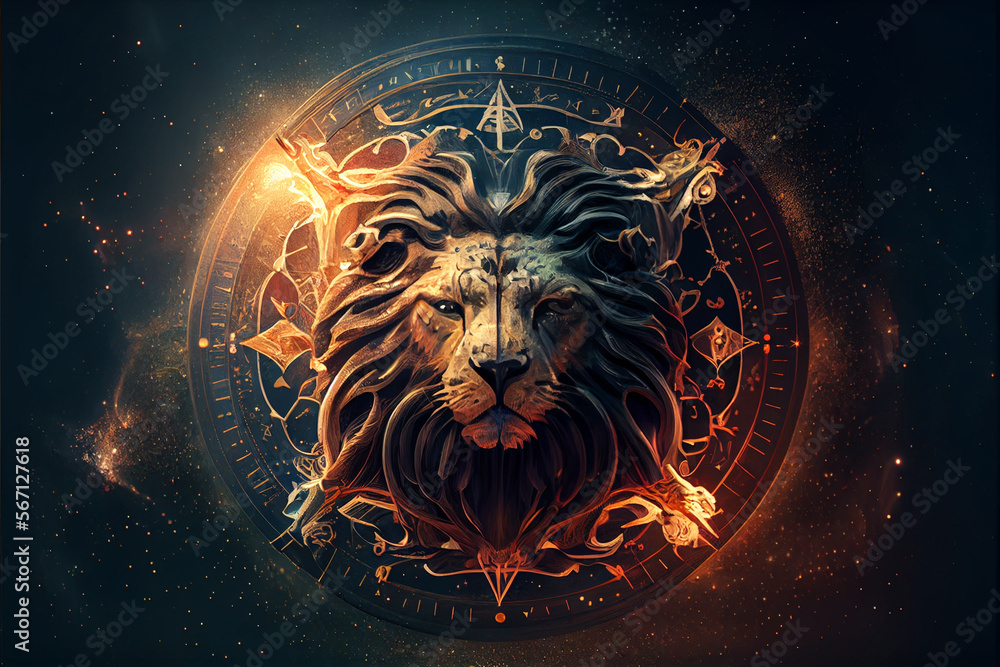 Leo Zodiac Sign Constellation Astrological Concept Background Image Of