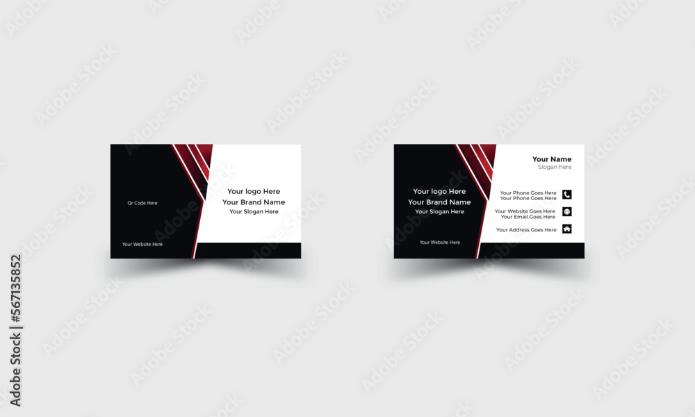 double sided professional, business card design vector file illustrator ...