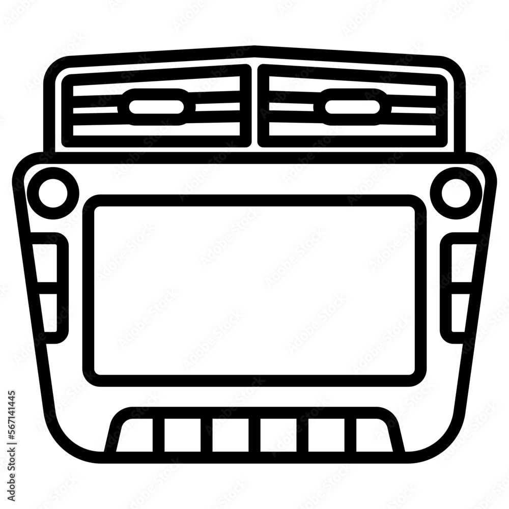 Outlined Car Audio icon Stock Vector | Adobe Stock