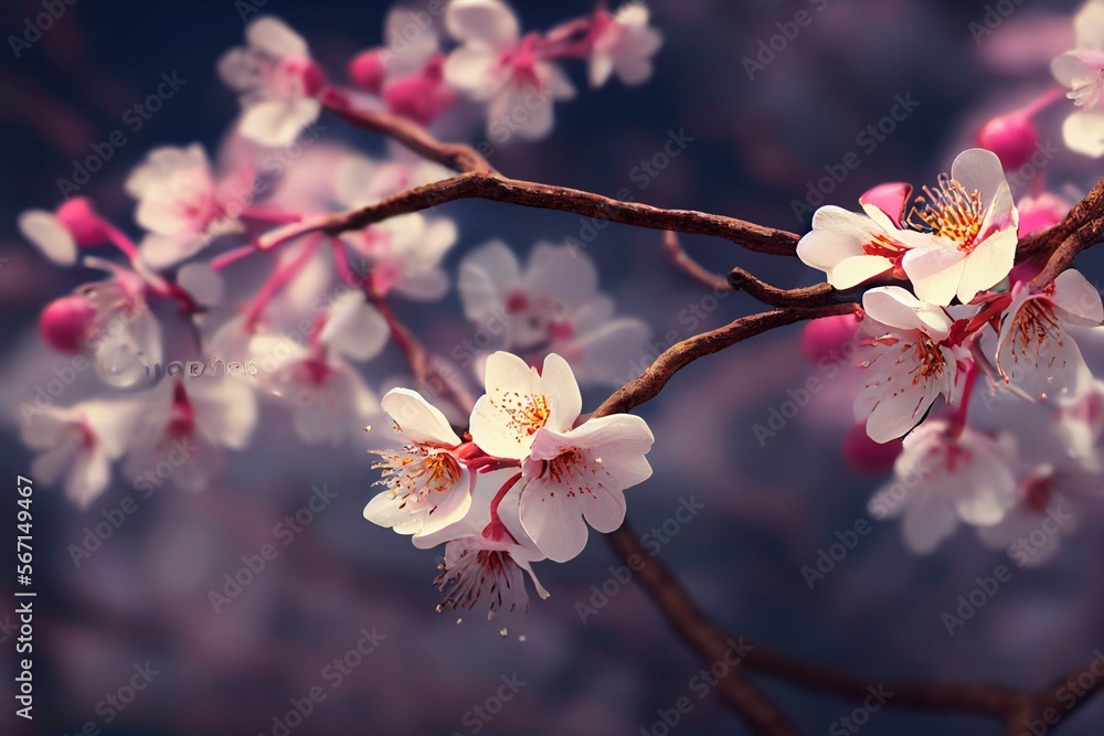 tree branch with blossom. cherry tree in spring. garden in spring ...