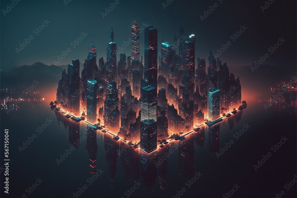 Night Time City Scene