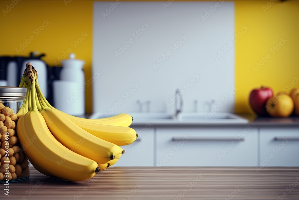 Bananas advertising banner background, empty space for text, commercial ...