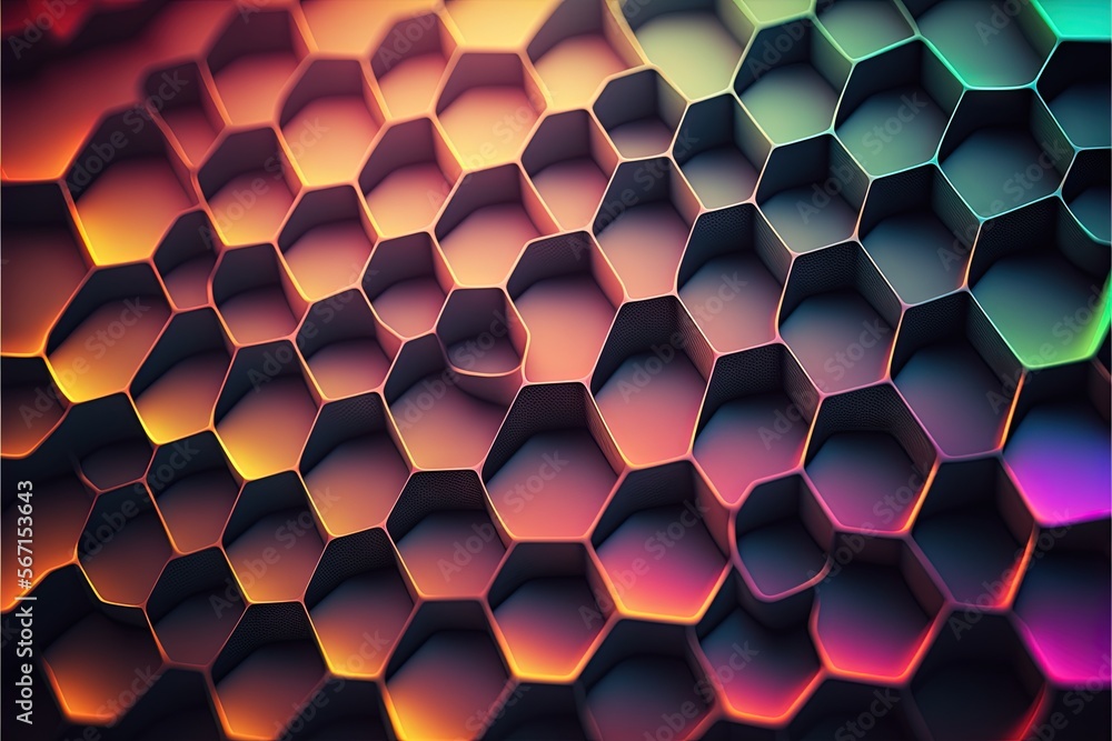 a colorful hexagonal background with a hexagonal pattern in the center ...