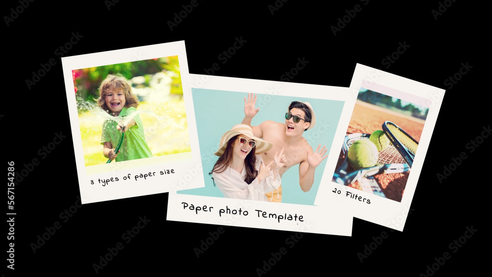 Photo Paper Template with Filters and Animations Stock Template | Adobe ...