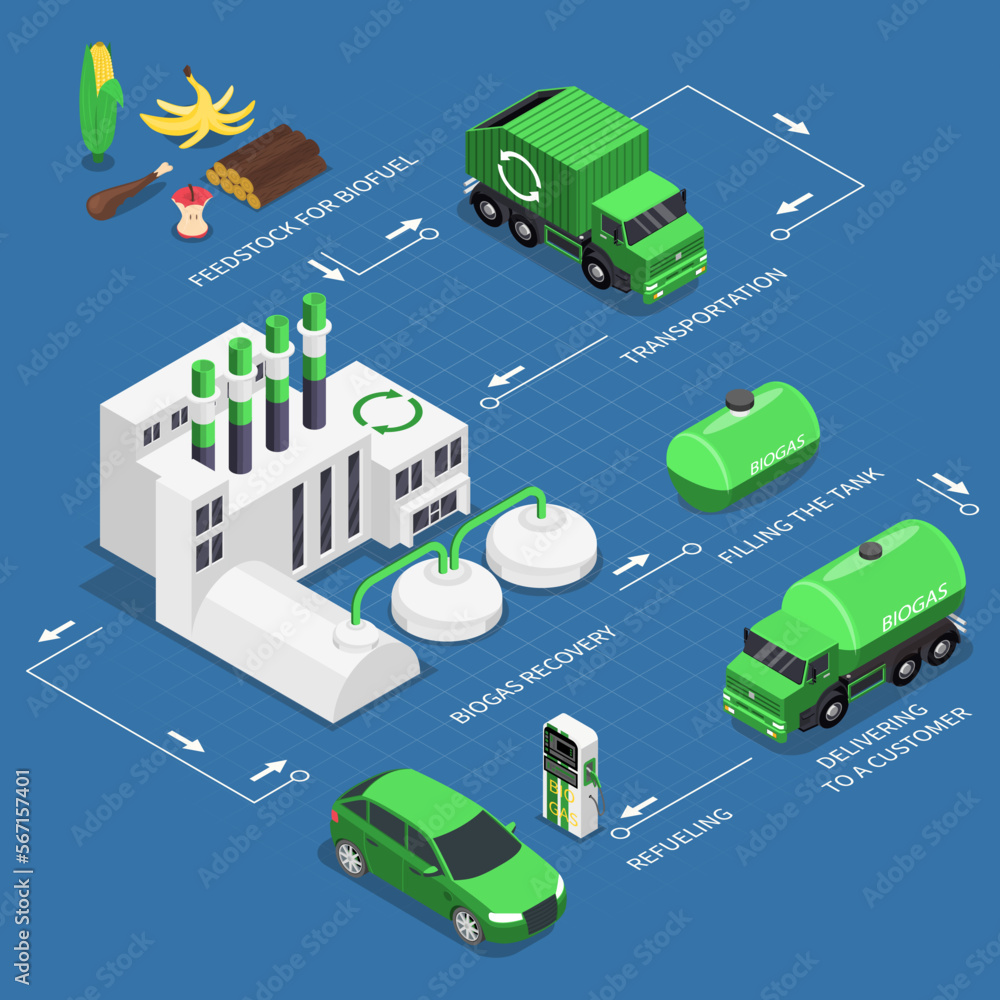 Fuel Production Diagram Infographics Stock Vector | Adobe Stock