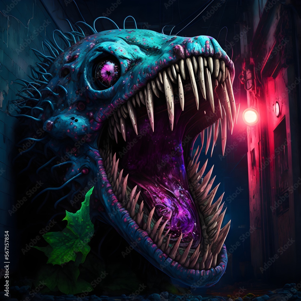 8k hyper realistic hyper detail fungi gassy zombie gloomy neon eyes ...