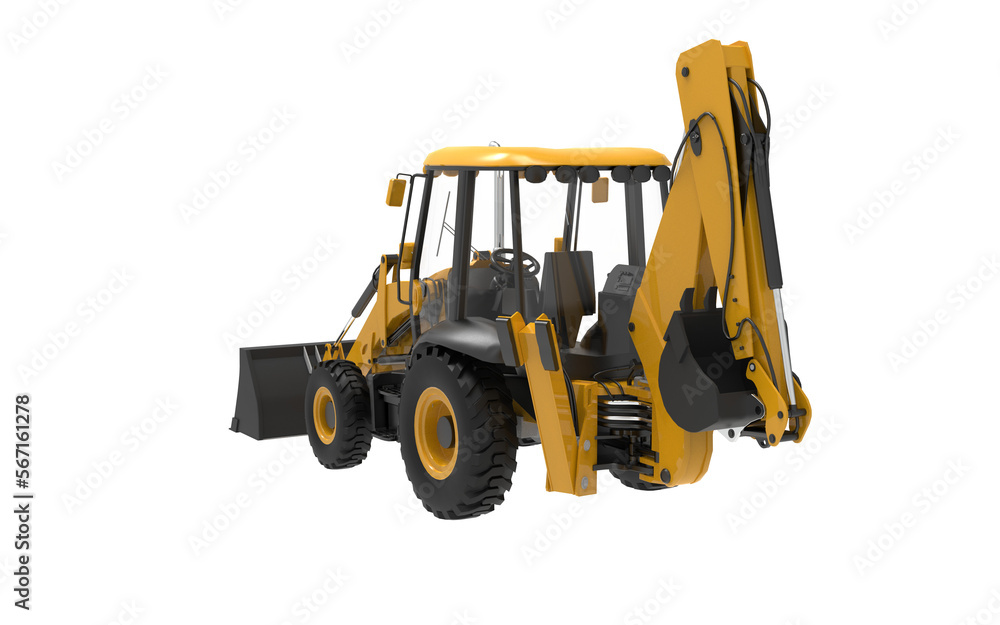 Yellow JCB tractor, excavator - heavy duty equipment vehicle. Stock ...
