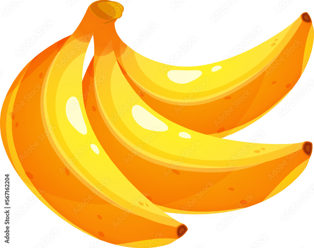 Bunch of bananas in cartoon on transparent background. Bananas on ...
