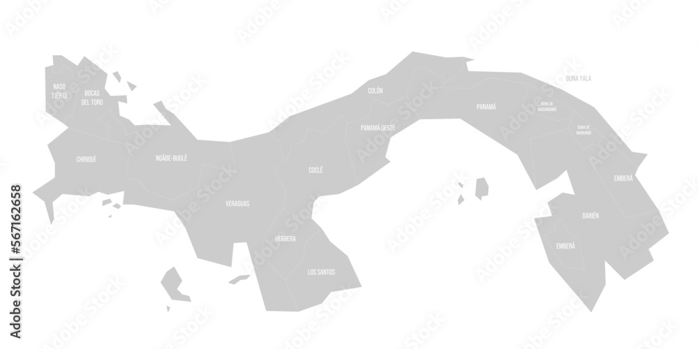 Panama political map of administrative divisions Stock Vector | Adobe Stock