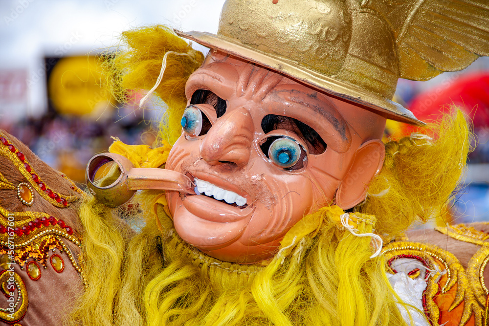 Dancers with typical devil costumes and other representations celebrate ...