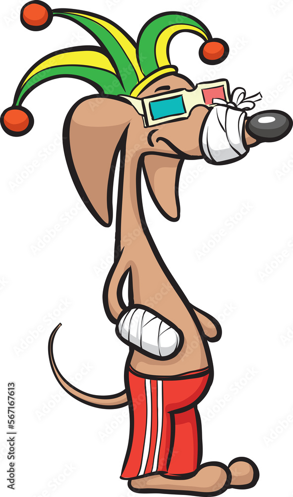 cartoon dog character in clown hat - PNG image with transparent ...