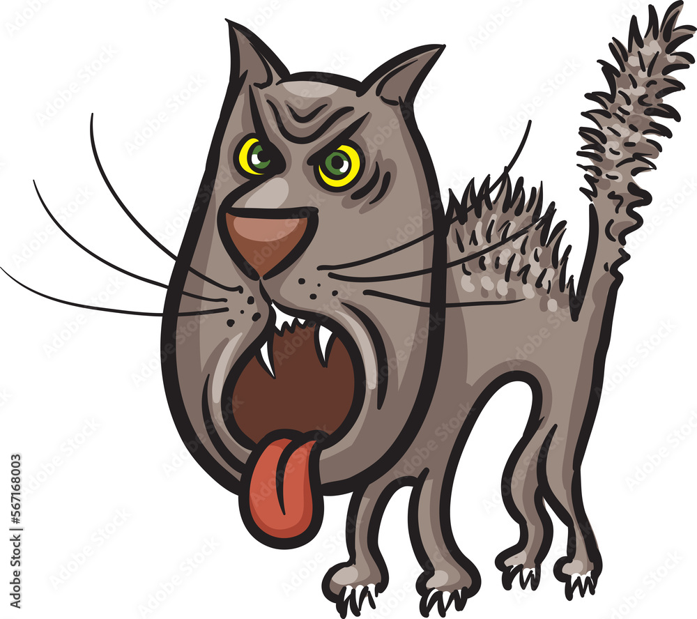 mad cat - PNG image with transparent background Stock Illustration ...
