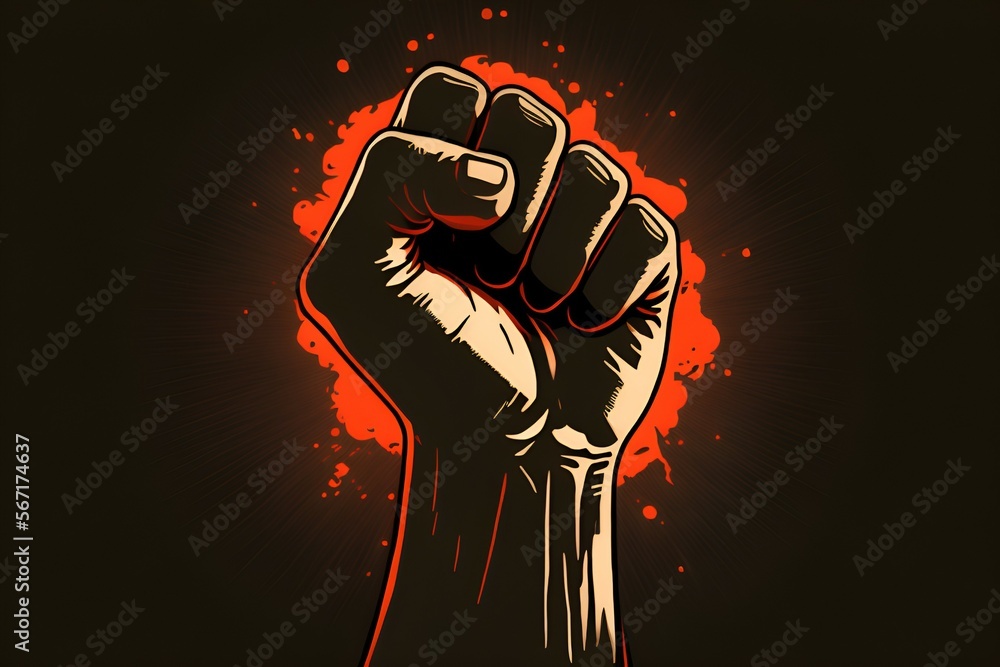 Black Fist Concept Art for Black History Month Stock Illustration ...