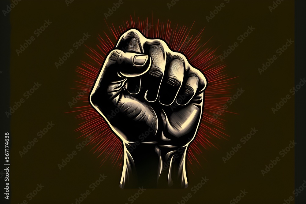 Concept art of a black raised fist for black history month Stock ...