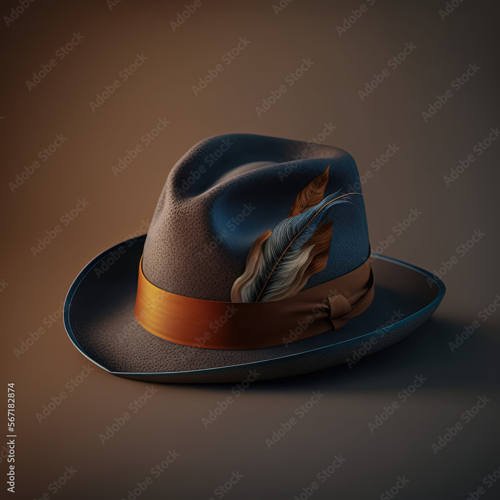 Men's Vintage Straw hat fashion isolated in Dark and light brown ...