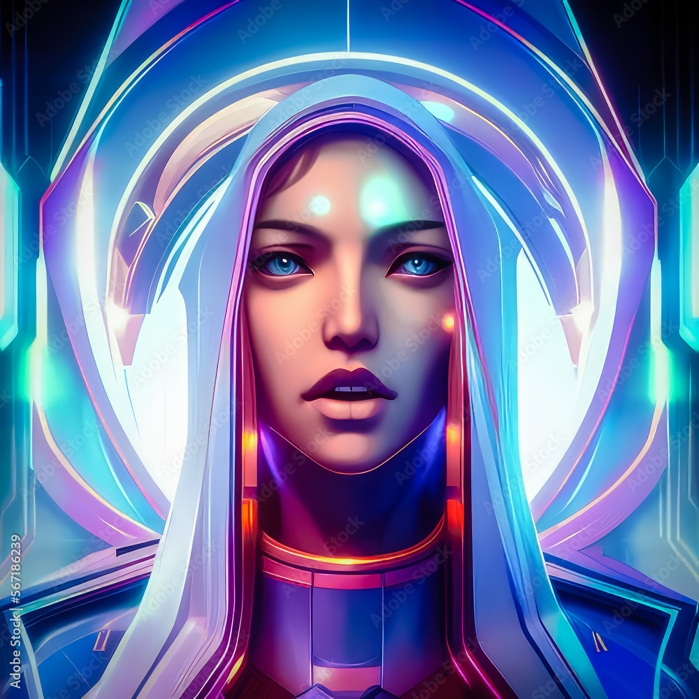 Generative AI - Glowing Galaxy Gazer: A Futuristic Synthwave ...