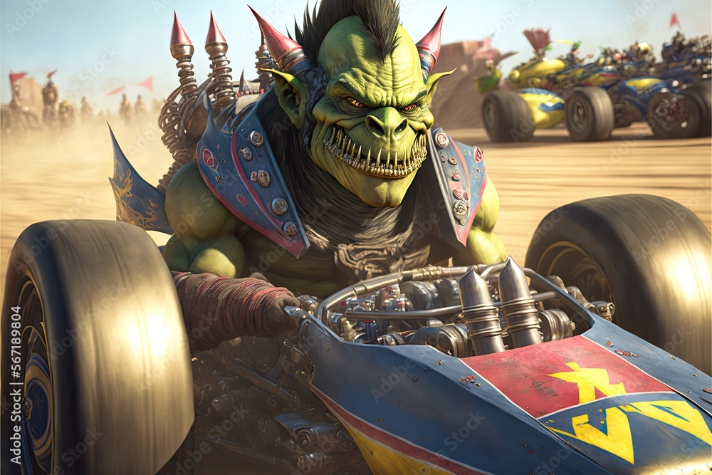 orc from World of warcraft universe fantasy style Racing on the Mirage ...