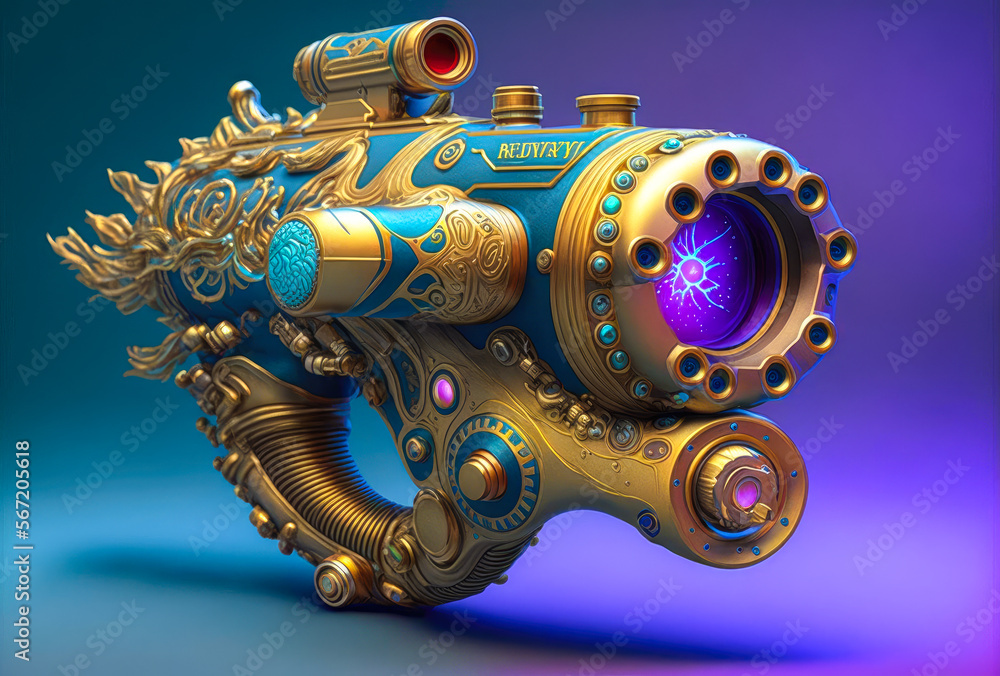 Extreme futuristic laser Ray blaster gun space gun - illustration ...