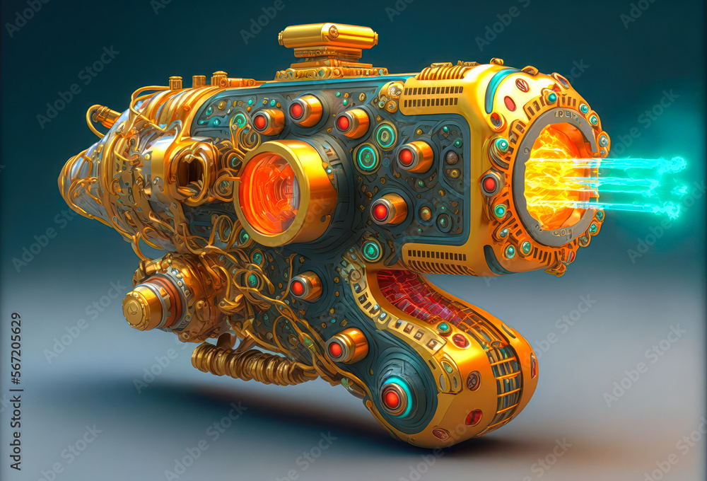 Extreme futuristic laser Ray blaster gun space gun - illustration ...