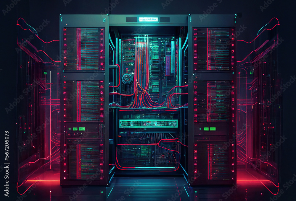 Platform for hosting contemporary internet contents. Rack housing ...