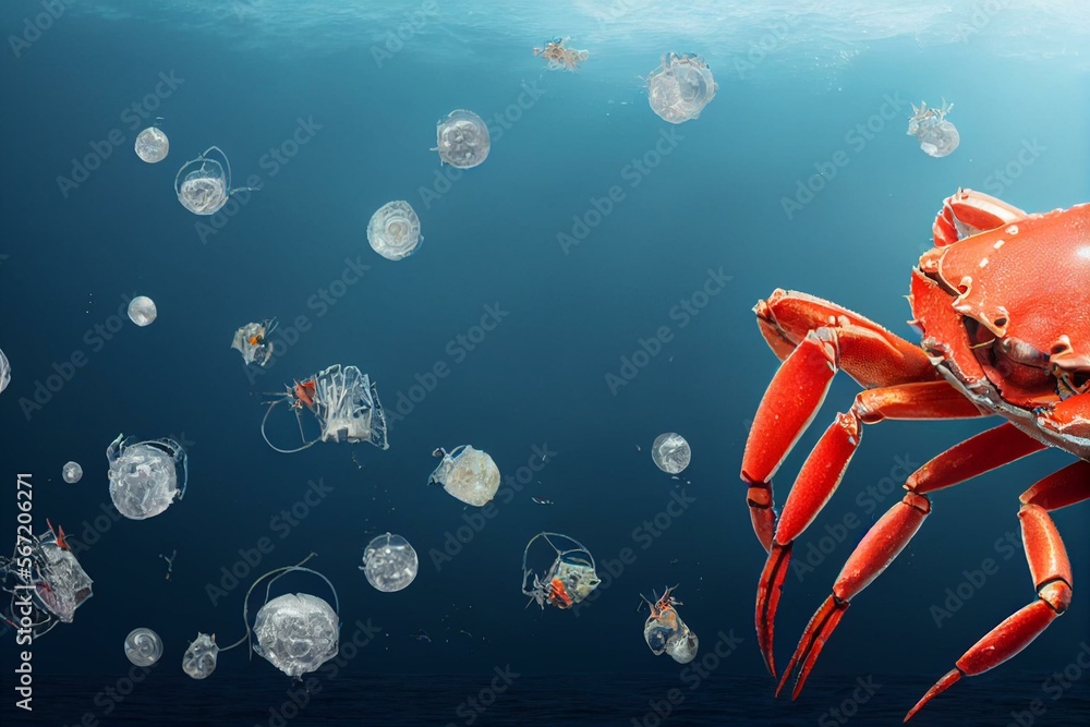 Tragic Reality of Plastic Pollution, a Crab's Encounter with Debris in ...
