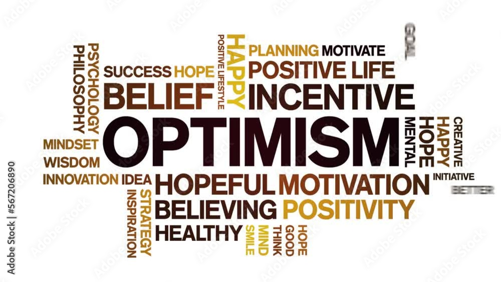 Optimism animated tag word cloud;text design animation kinetic ...