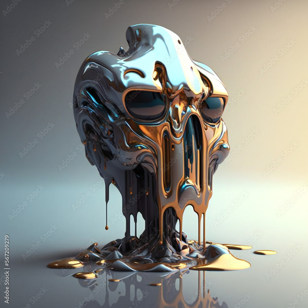 melted robot face criado com ferramentas de inteligência artificial ...