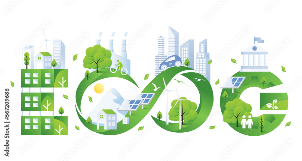 Sustainable ESG Green Illustration เวกเตอร์สต็อก | Adobe Stock